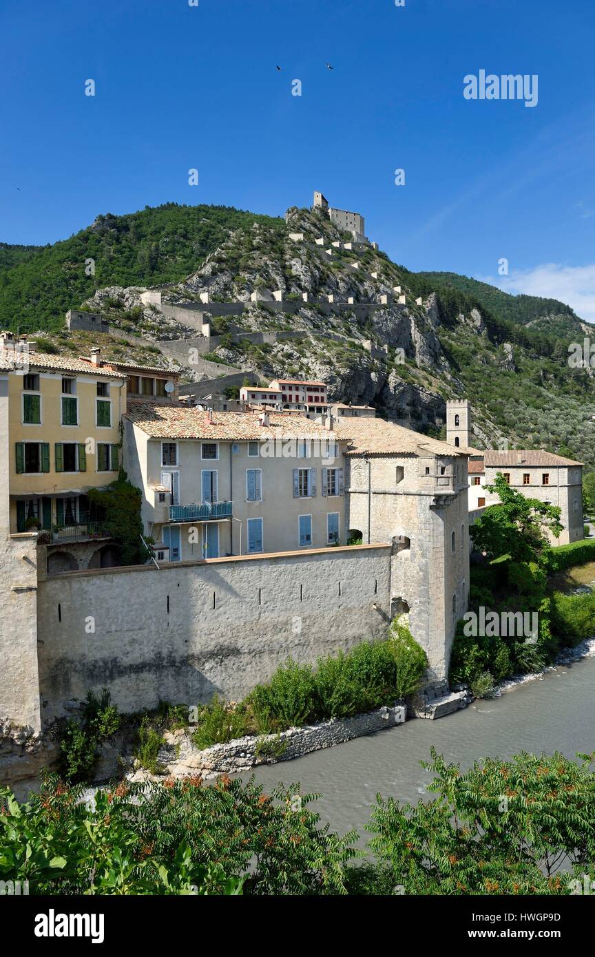 France, Alpes de Haute Provence, Entrevaux Medieval city dominated by ...
