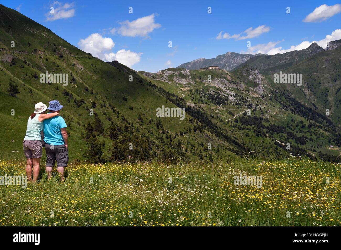 France, Alpes Maritimes, the Central Fort at the Col (pass) de Tende ...