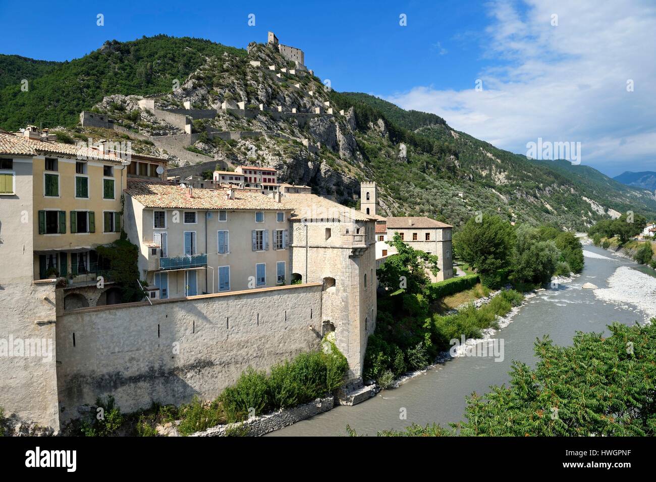 France, Alpes de Haute Provence, Entrevaux Medieval city dominated by ...