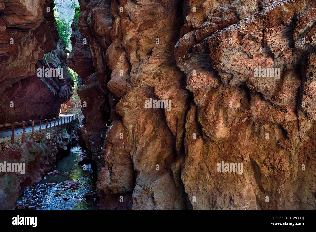 France, Alpes Maritimes, Mercantour Massif, Gorges of Cians carved by ...