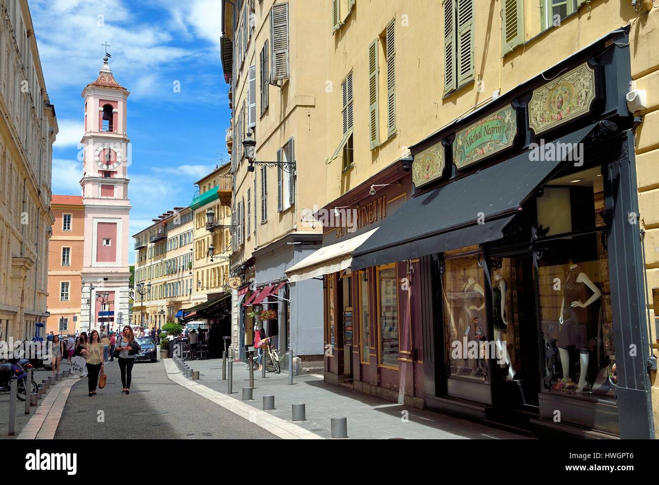 France, Alpes Maritimes, Nice, old town, rue de la Prefecture, Rusca ...