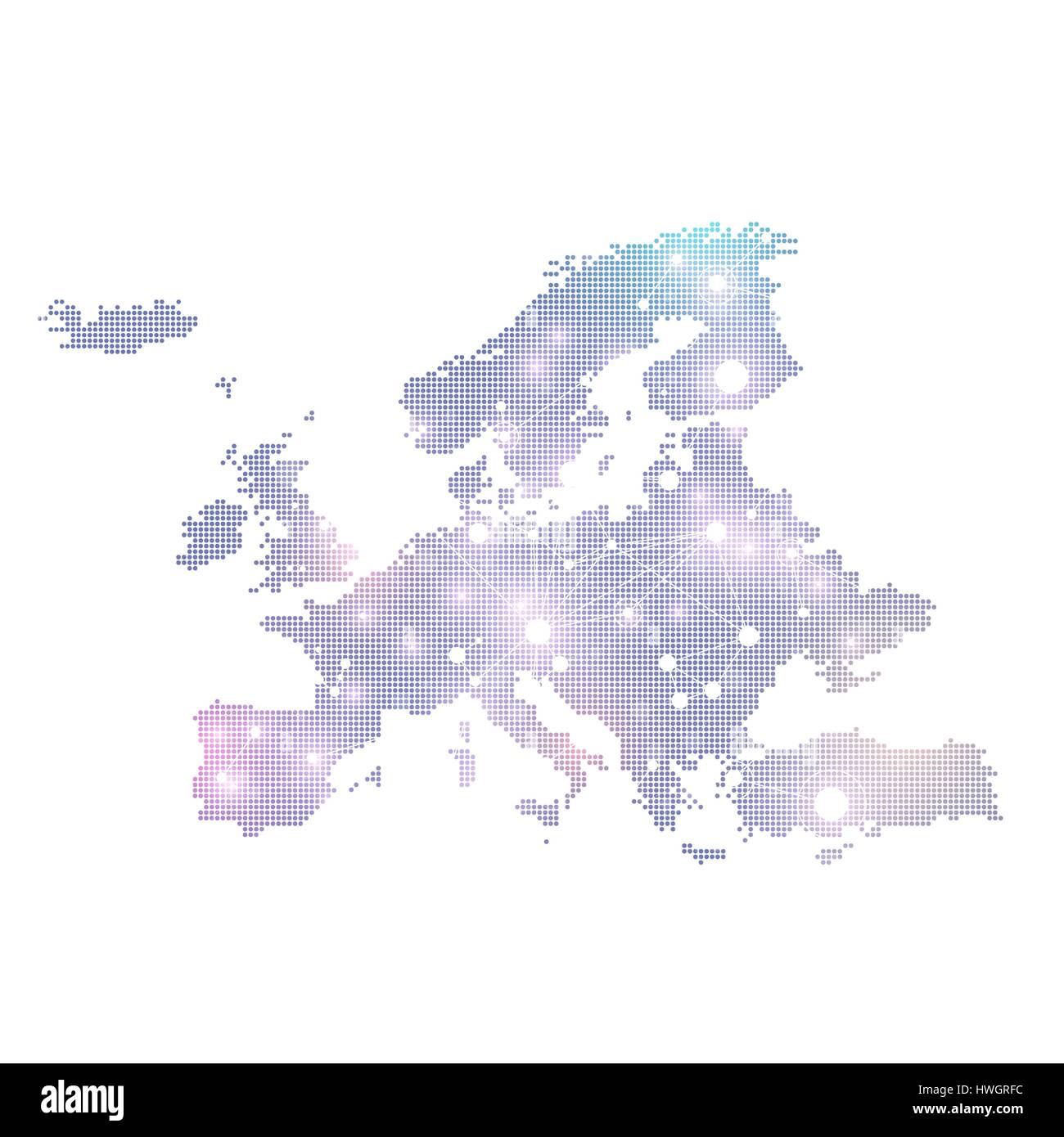 Dotted Europe Map. Geometric graphic background communication. Big data ...