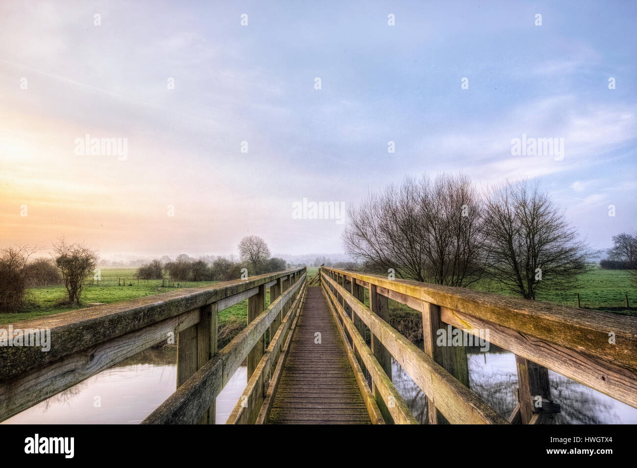 Eyebridge, River Stour, Wimborne Minster, Dorset, England, UK Stock ...