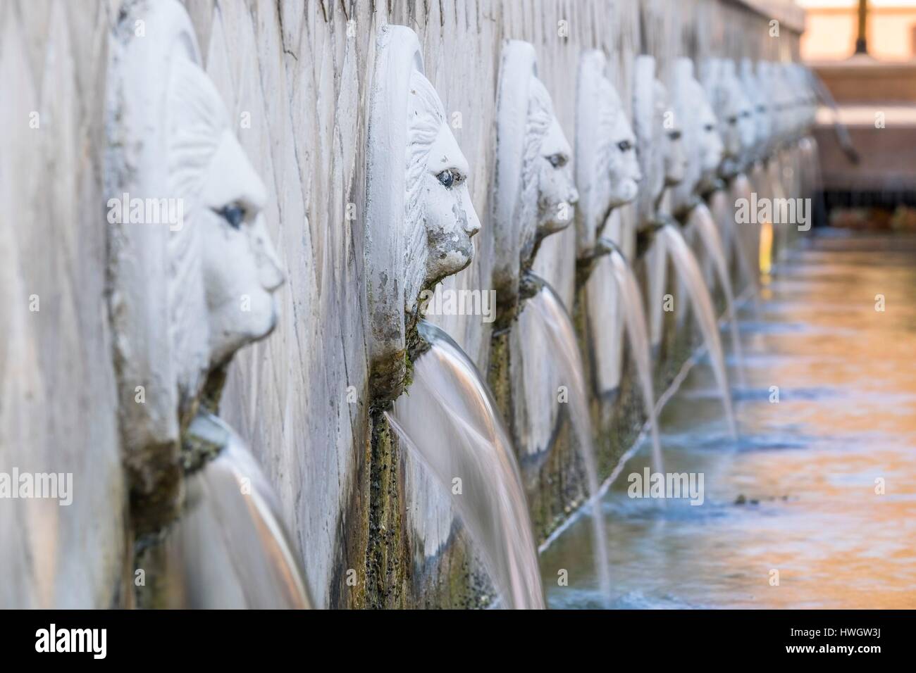 Greece, Crete, Spili village, Venetian fountain where water springs ...