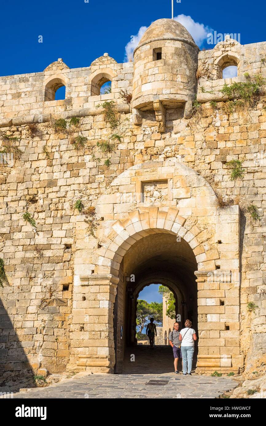 Greece, Crete, Rethymnon, old town, Rethymnon fortress or Fortezza ...