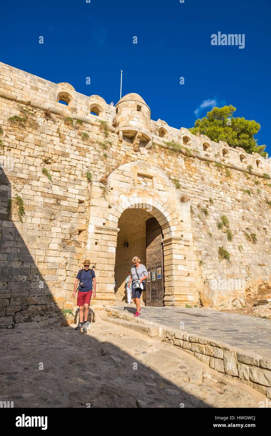 Greece, Crete, Rethymnon, old town, Rethymnon fortress or Fortezza ...