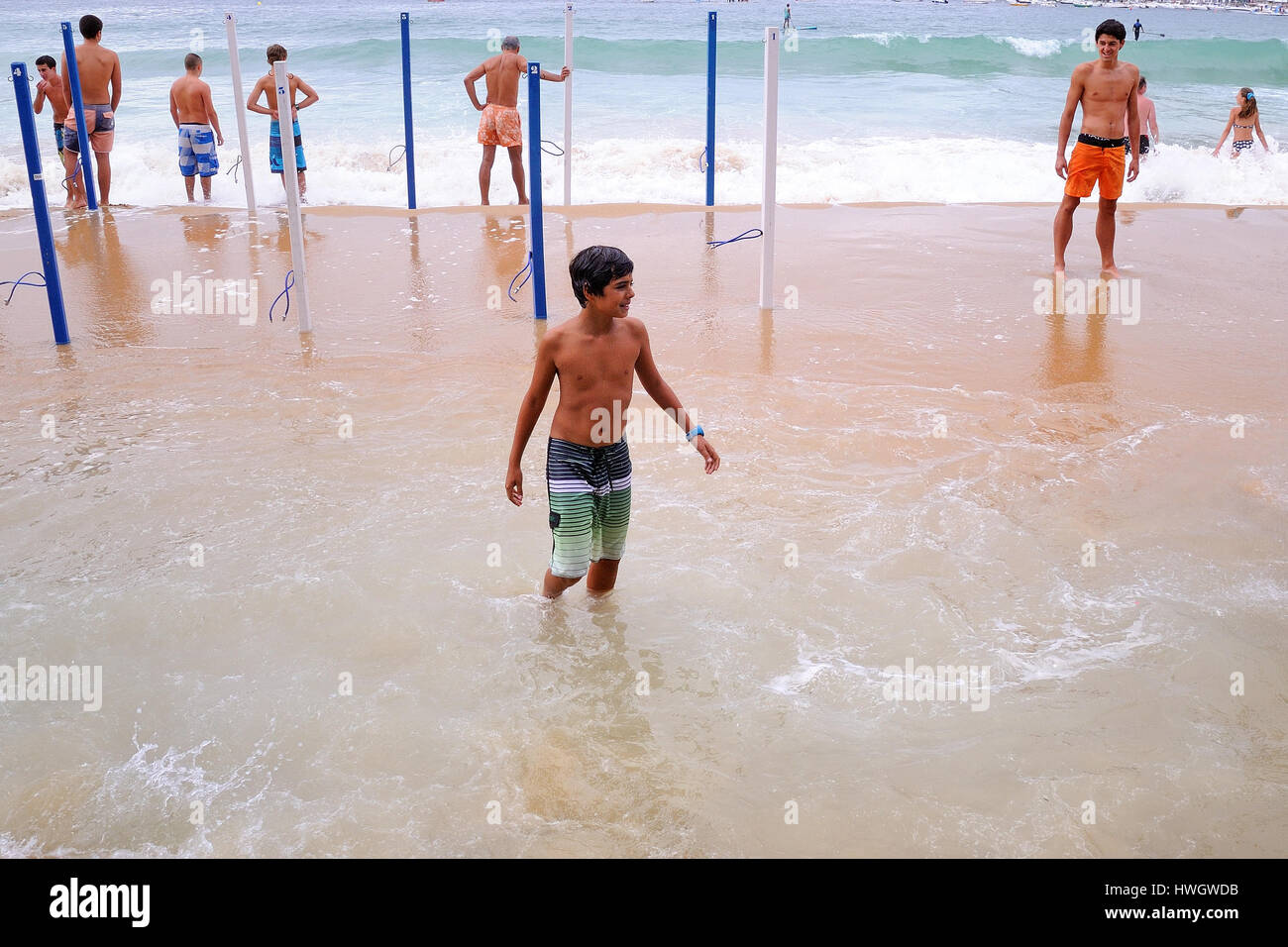 SAN SEBASTIAN, SPAIN - AUG 11: People have fun at the Donostia La ...