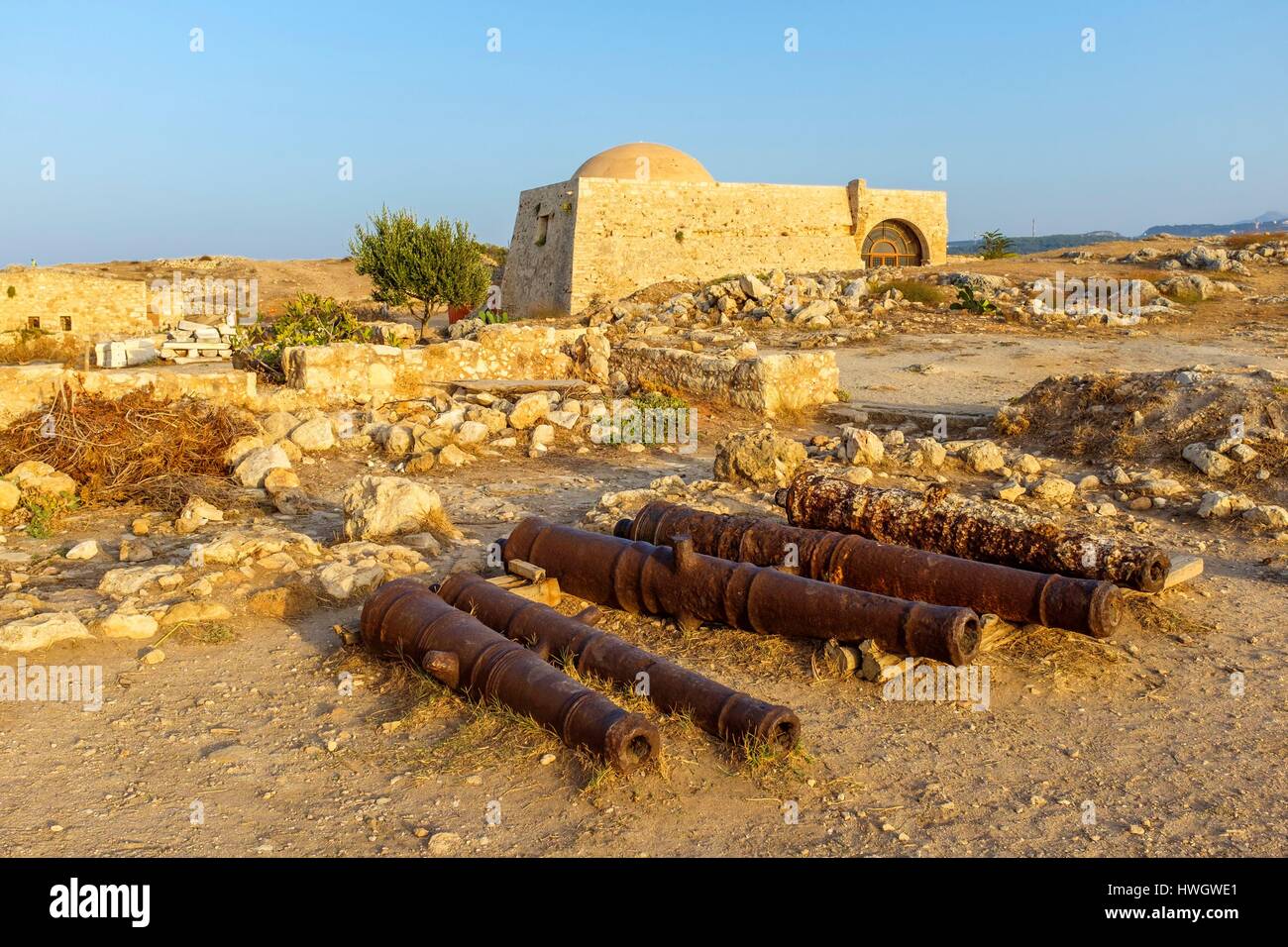 Greece, Crete, Rethymnon, old town, Rethymnon fortress or Fortezza ...