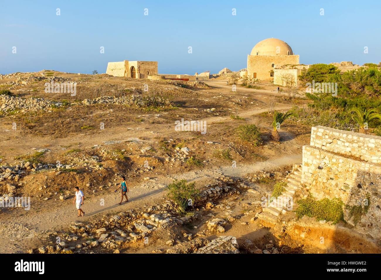 Greece, Crete, Rethymnon, old town, Rethymnon fortress or Fortezza ...