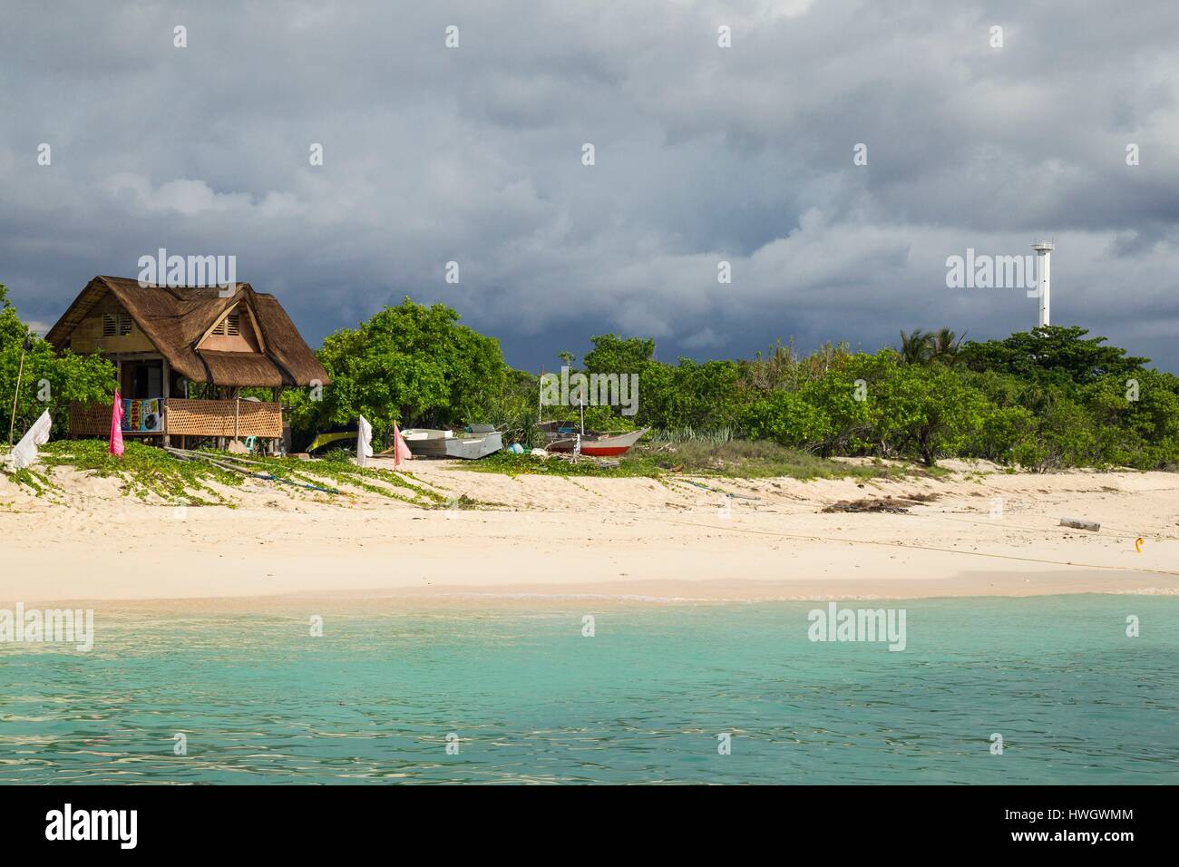 Philippines, Mindoro, Apo Reef Natural Park, rangers' building Stock ...