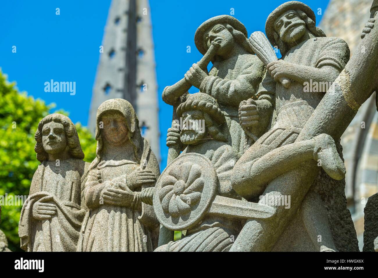 France, Finistere, Plougastel-Daoulas, the Calvary built between 1602 ...