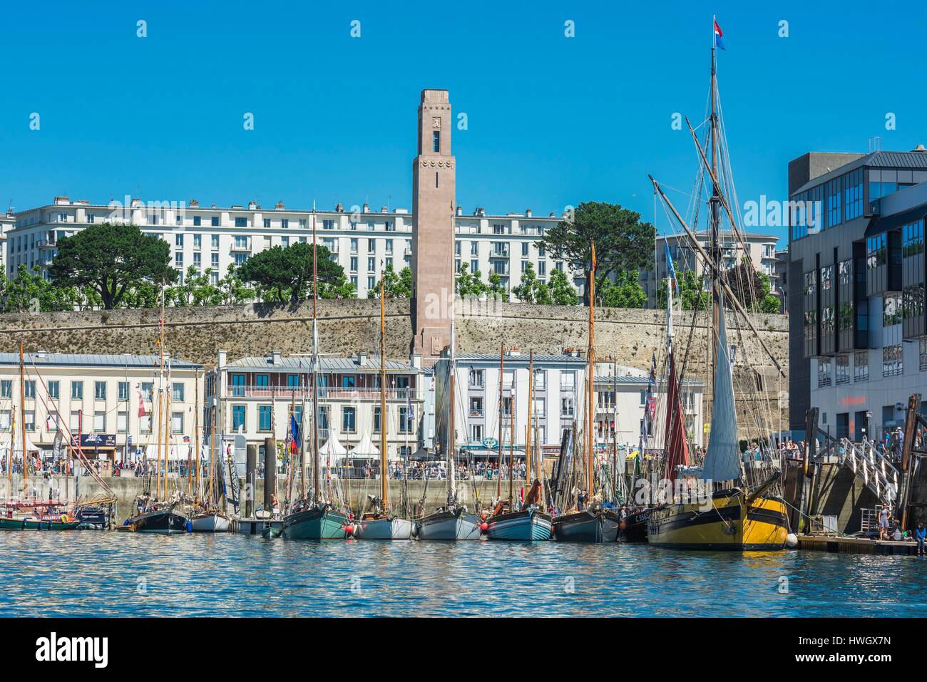 France, Finistere, Brest, the fishing port in the commercial port at ...