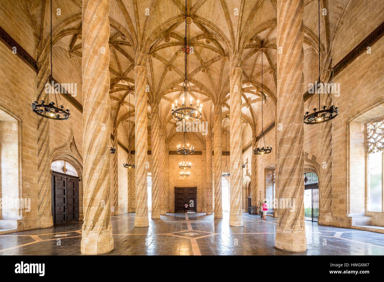 Spain, Valencia, historical center, the Silk Exchange (Lonja de la Seda ...