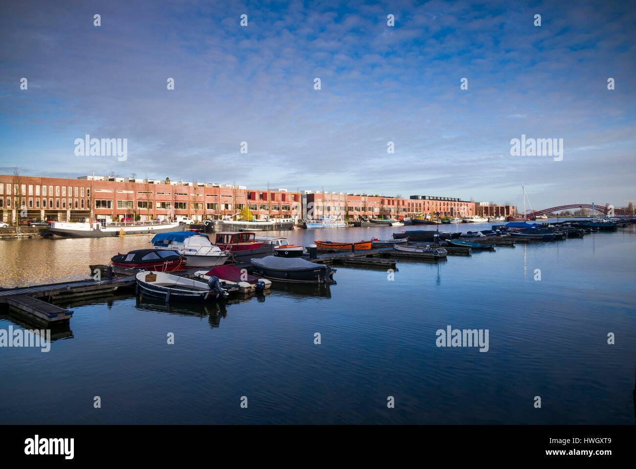 Netherlands, Amsterdam, Eastern Docklands, Spoorweg-bassin and ...