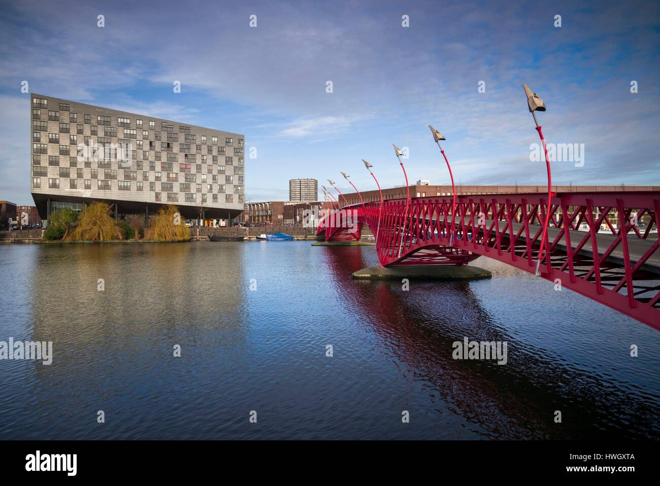 Netherlands, Amsterdam, Eastern Docklands, Spoorweg-bassin with The ...