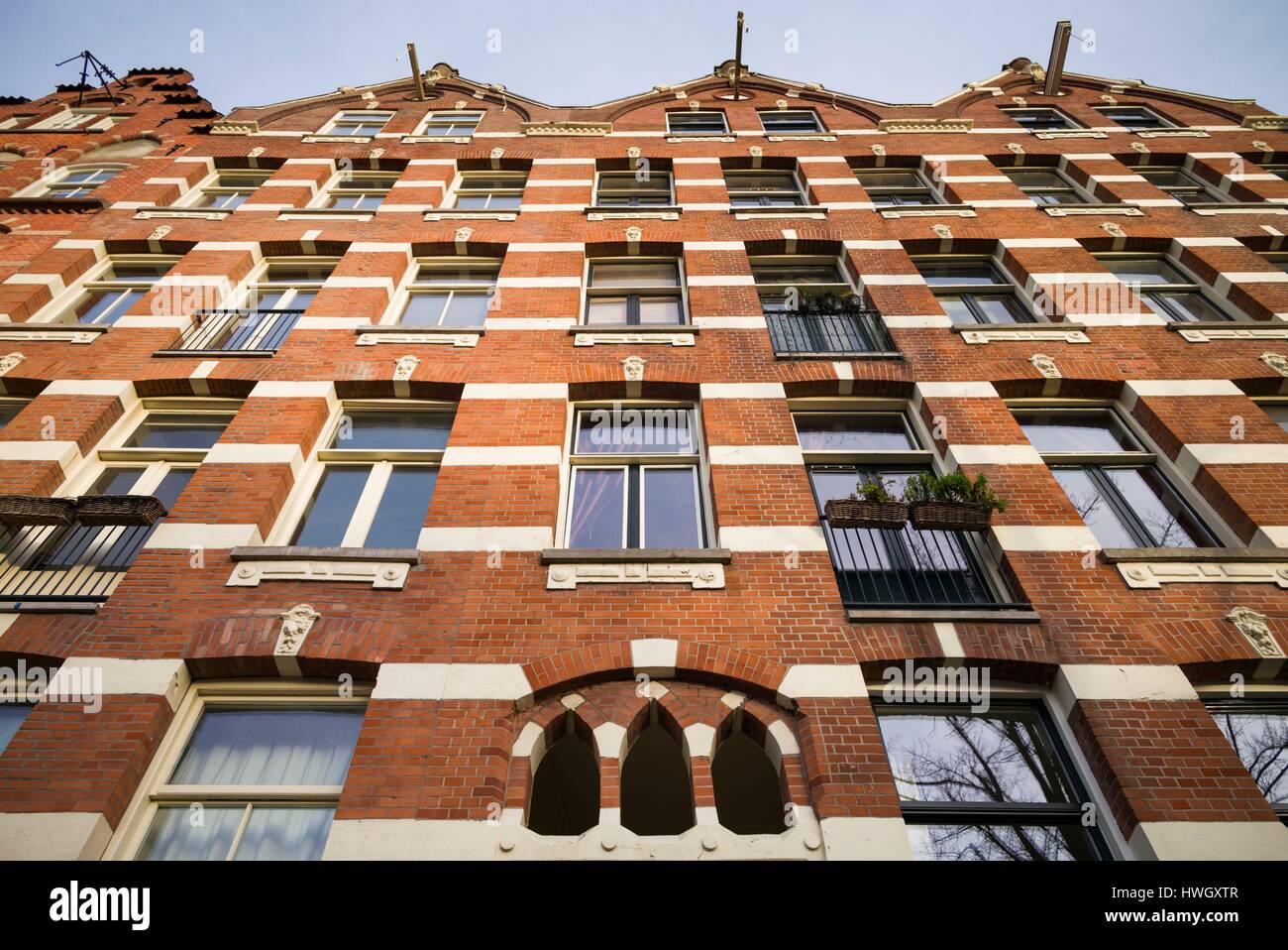 Netherlands, Amsterdam, Singelgracht canal, building detail Stock Photo ...