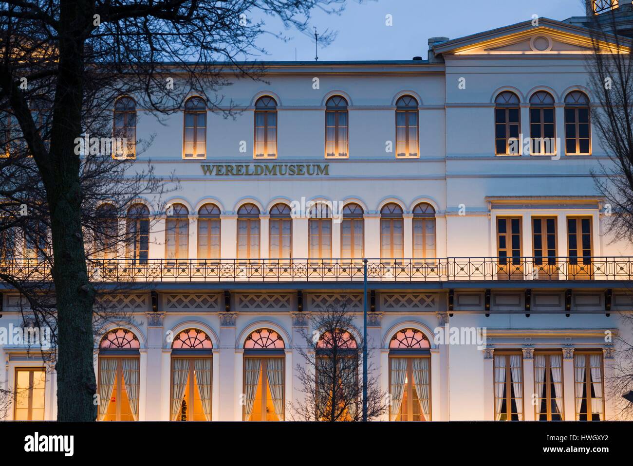 Netherlands, Rotterdam, Wereldmuseum, social history museum, dusk Stock ...