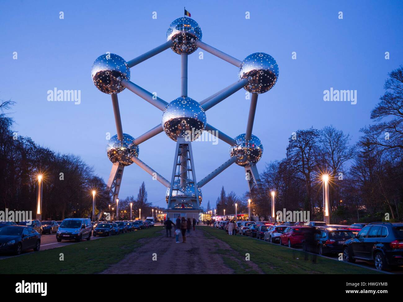 Belgium, Brussels, Heysel, The Atomium, symbol of Brussels from the ...
