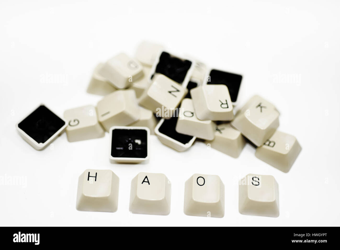 Chaos abstract composition made from keyboard buttons Stock Photo - Alamy