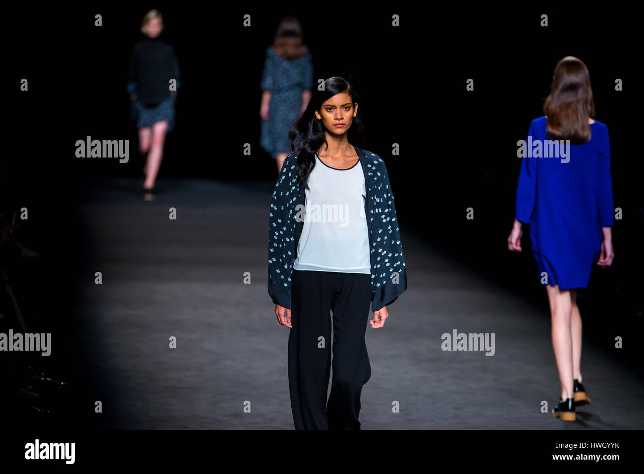 BARCELONA - FEB 3: Juana Burga (model) walks the runway for the Sita ...