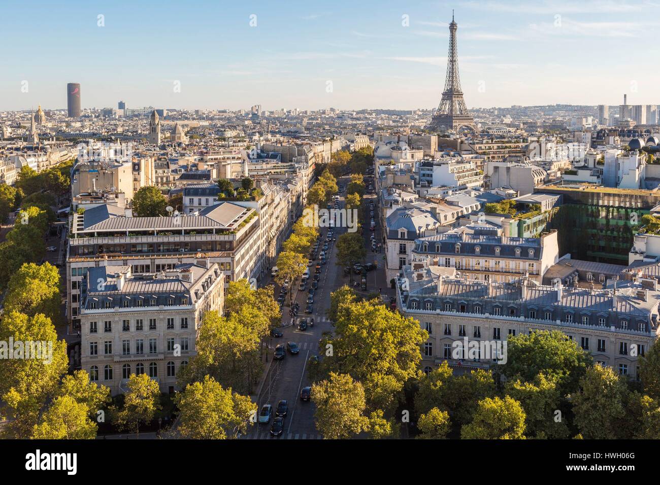 France, Paris, general view with the Avenue d'Iena leading to the ...