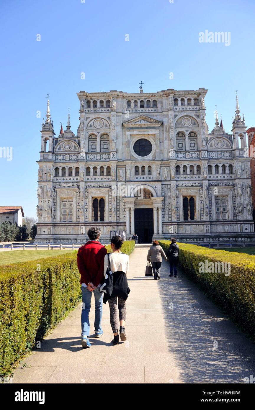 Italy, Lombardy, Pavia, Certosa di Pavia, monastery of the 14th century ...