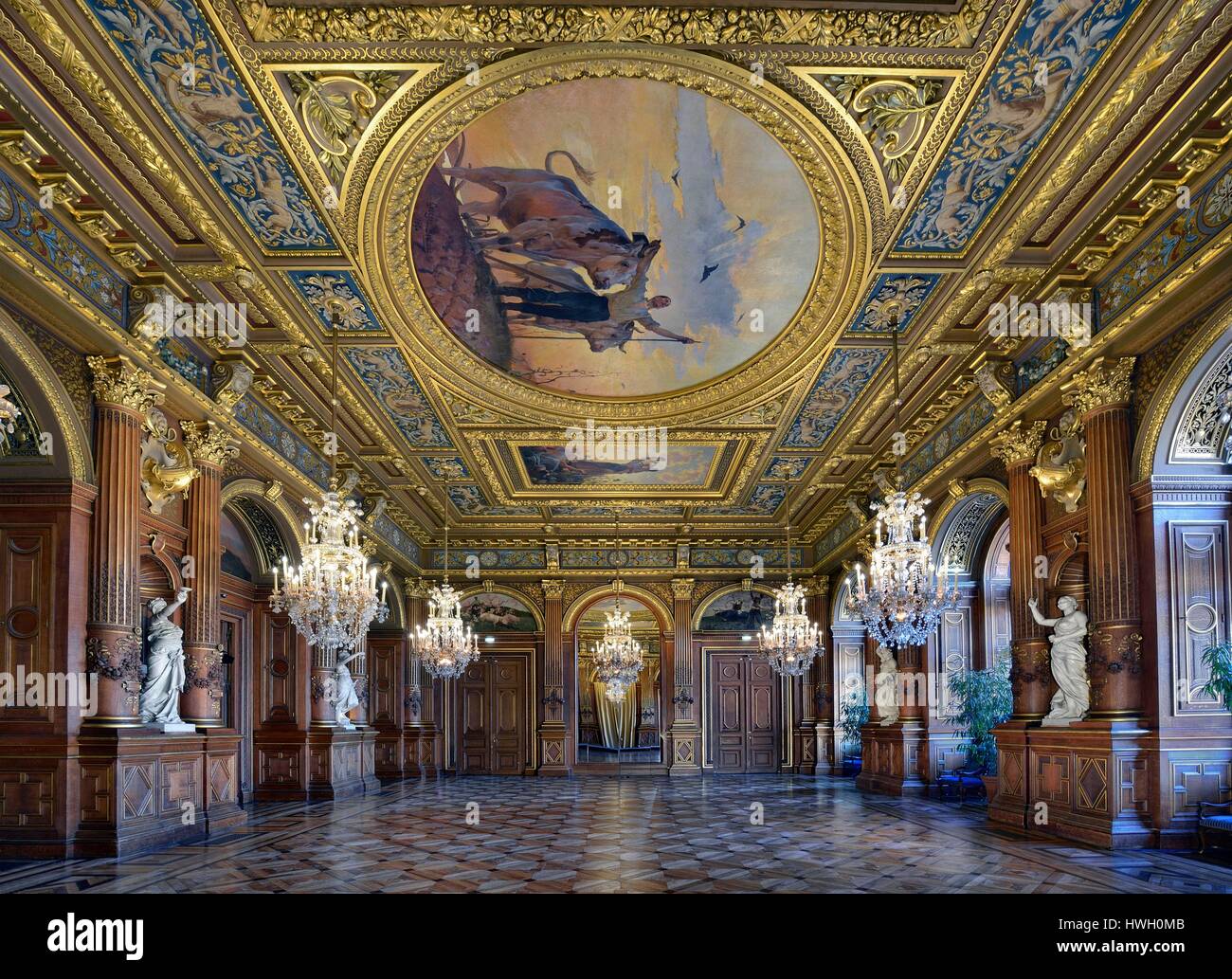 France, Paris, Hotel de Ville (city hall), Georges Bertrand room Stock Photo - Alamy