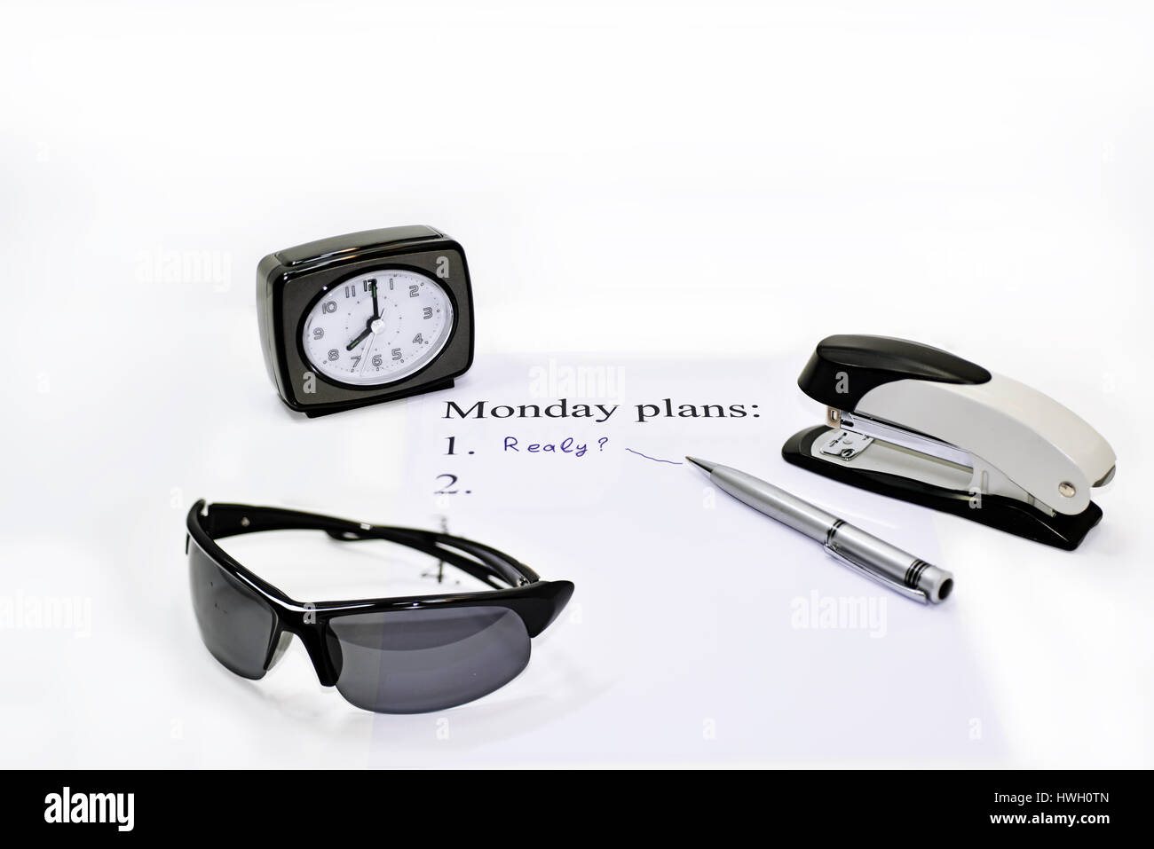 Composition of making Monday plans Stock Photo - Alamy