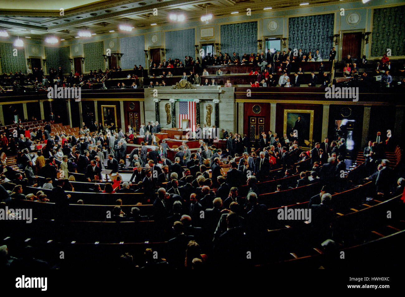 Overall views as members of the House of Representatives mingle with ...