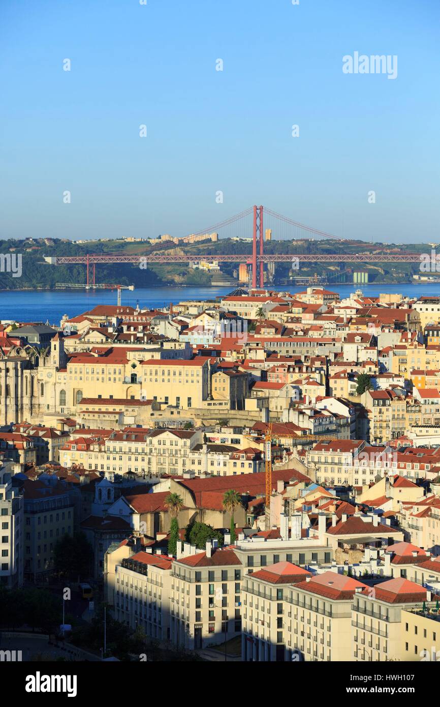 Portugal, Lisboa e Setubal province, Lisbon, Baixa district from the ...