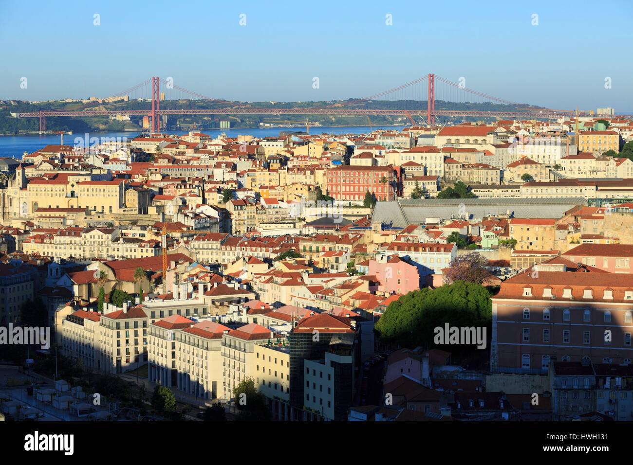 Portugal, Lisboa e Setubal province, Lisbon, Baixa district from the ...