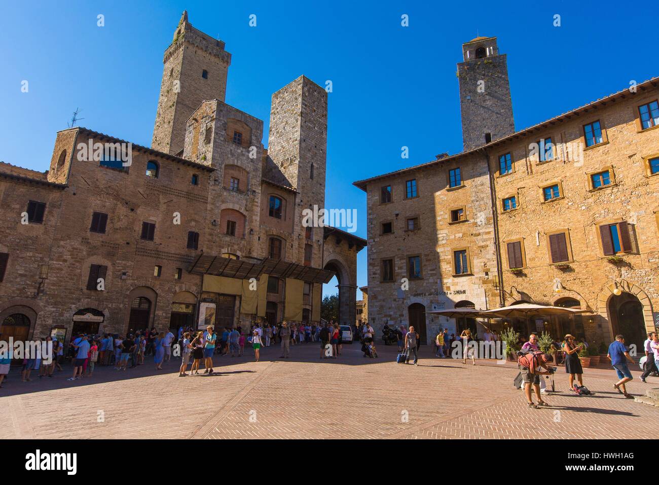 Italy, Tuscany, San Gimignano medieval town with its feudal towers ...