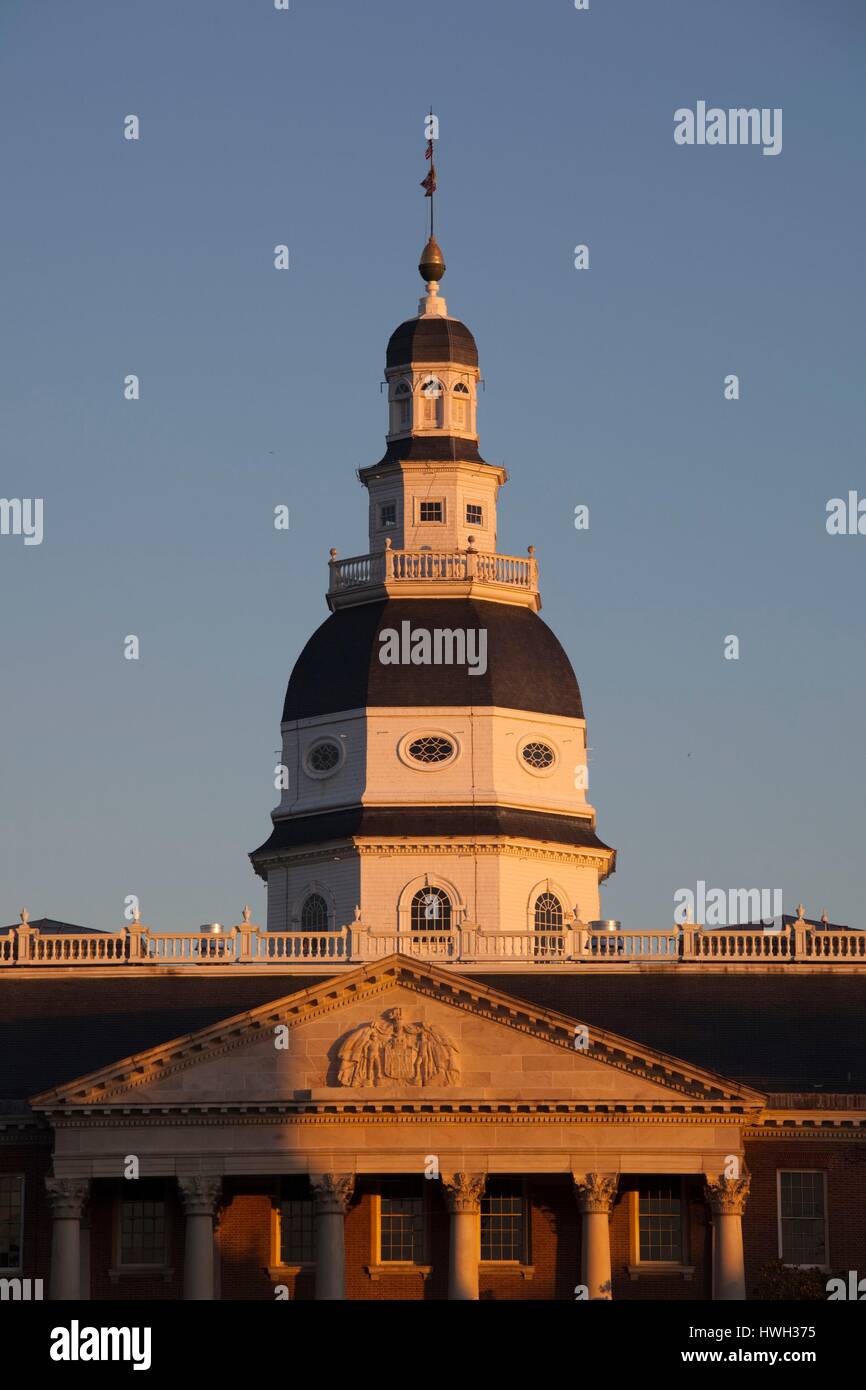 United States, Maryland, Annapolis, Maryland State House building ...