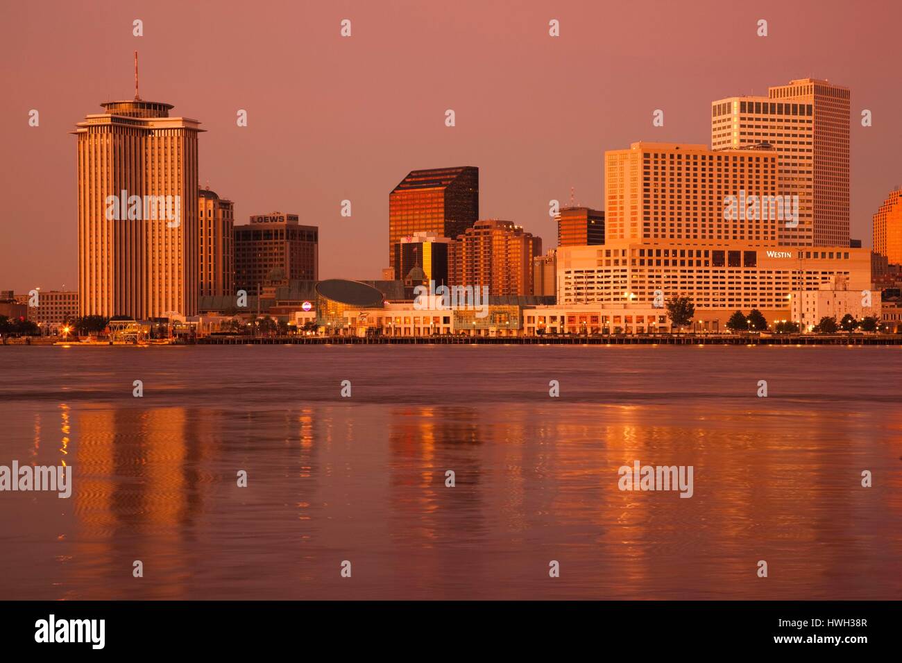New orleans skyline from the mississippi river hi-res stock photography ...