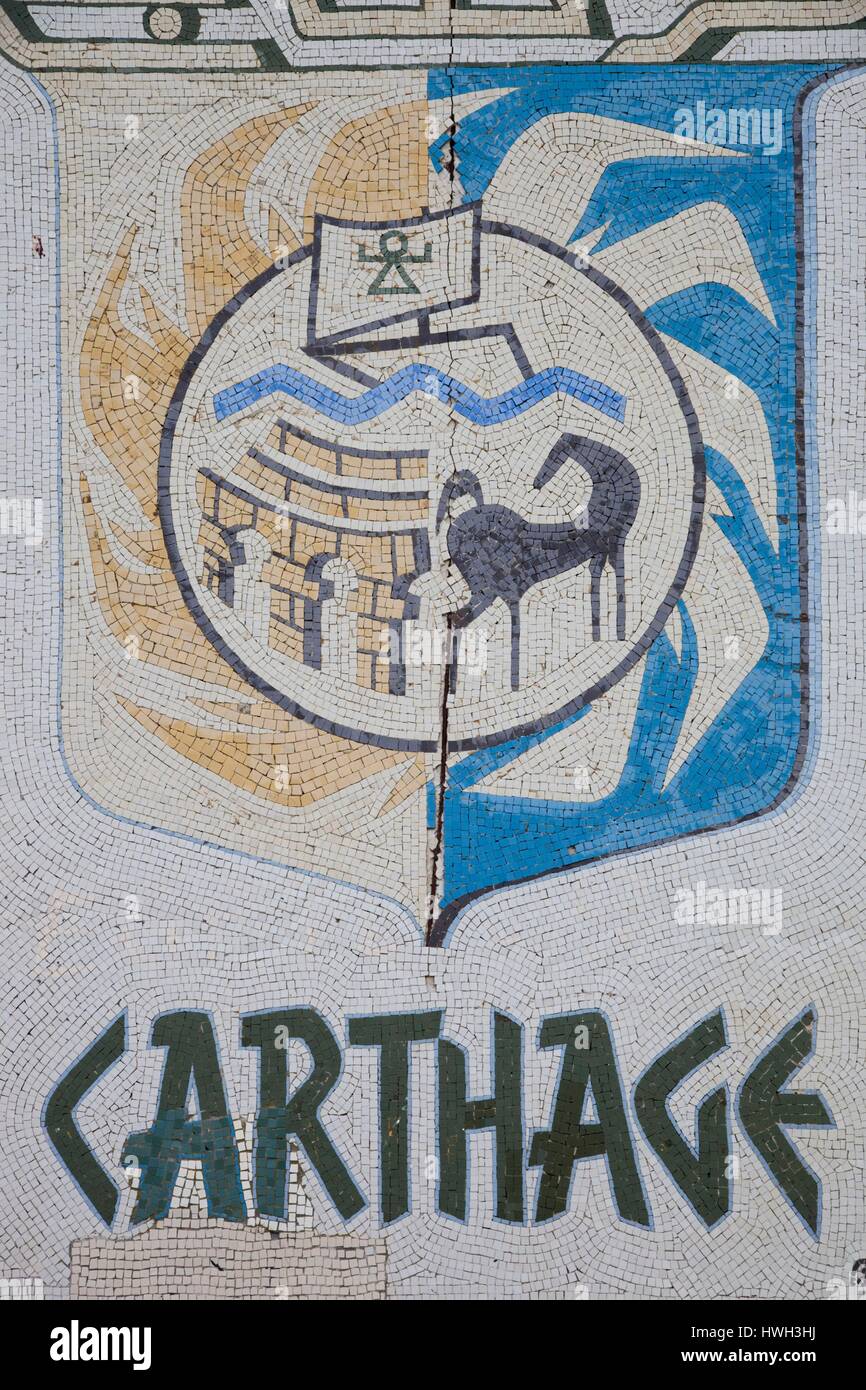 Tunisia, Tunis, Carthage, Byrsa Hill, sign Stock Photo - Alamy