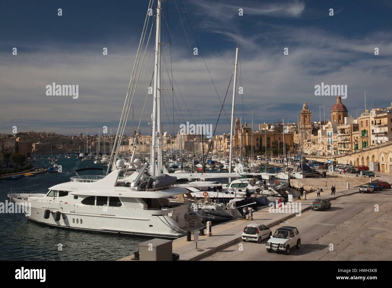 Malta, Valletta, Vittoriosa, Birgu, marina and waterfront Stock Photo ...