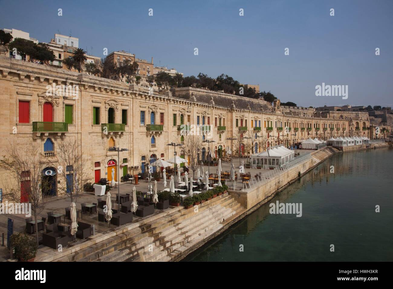 Malta, Valletta, Floriana, buildings at Pinto Wharf Stock Photo - Alamy
