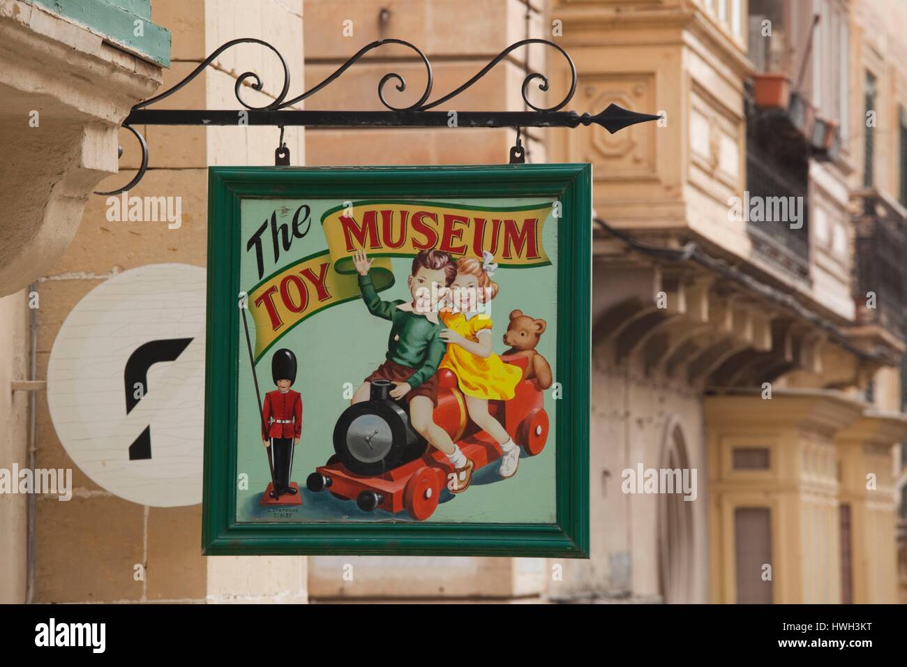 Malta, Valletta, sign for the Toy Museum Stock Photo - Alamy