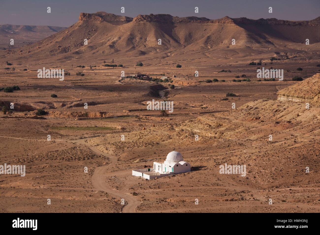 Tunisia, Ksour Area, Douiret, abandoned Berber town, elevated valley ...