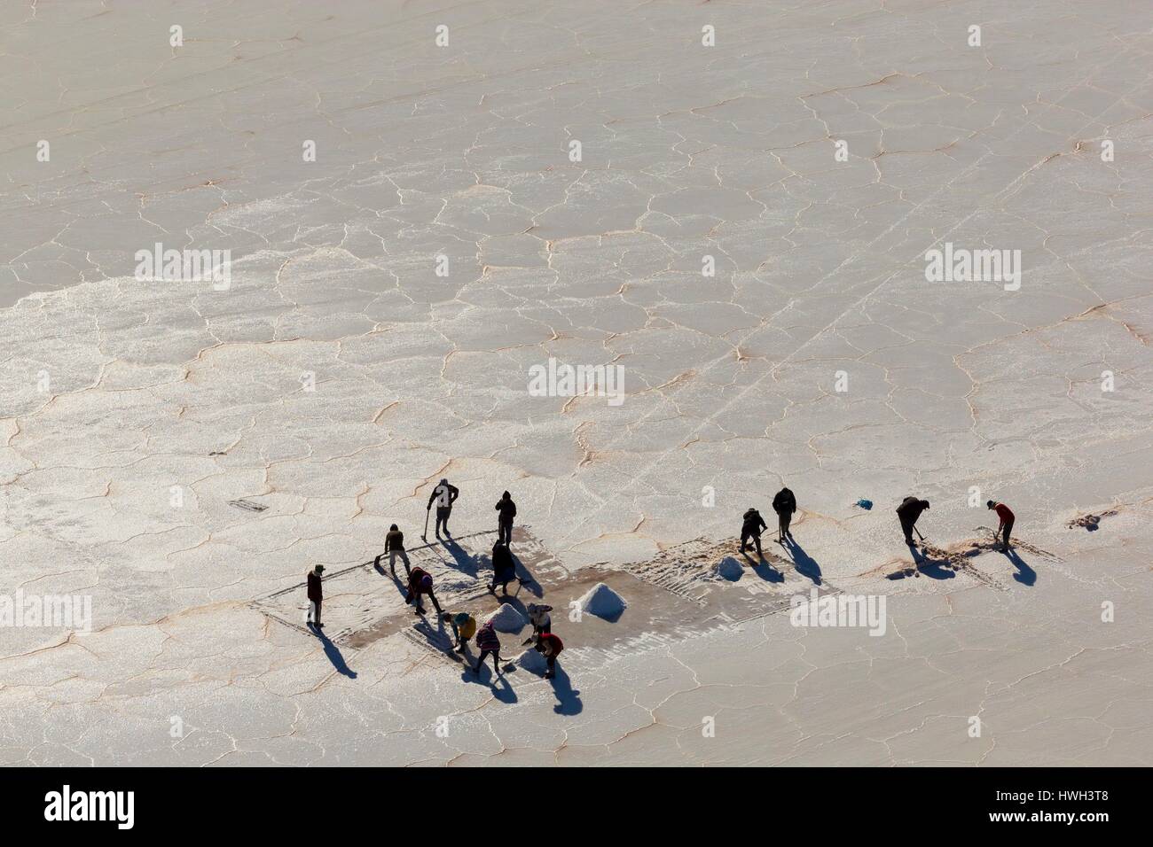 Bolivia, Daniel Campos Province, Potosi, Salar de Uyuni, Colchani, salt ...