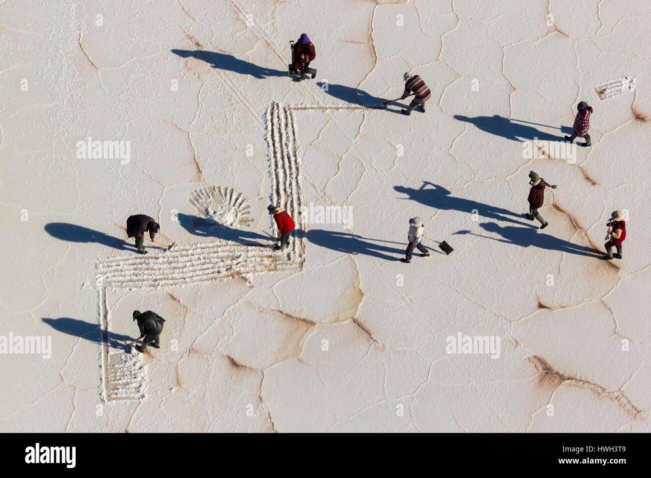 Bolivia, Daniel Campos Province, Potosi, Salar de Uyuni, Colchani, salt ...