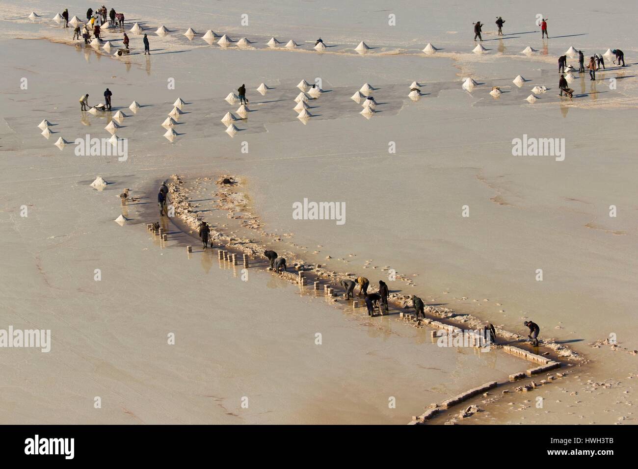 Bolivia, Daniel Campos Province, Potosi, Salar de Uyuni, Colchani, salt ...
