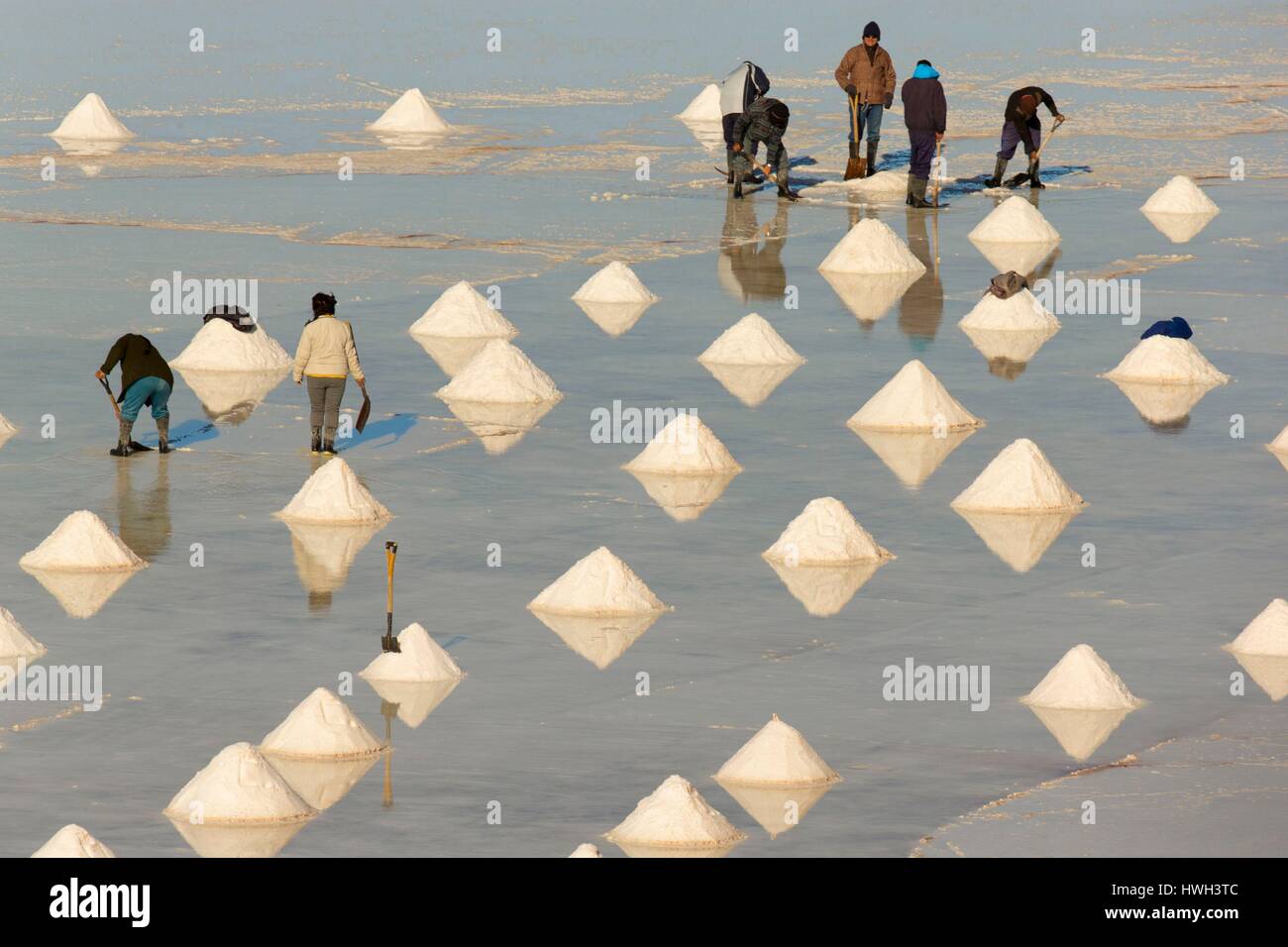 Bolivia, Daniel Campos Province, Potosi, Salar de Uyuni, Colchani, salt ...