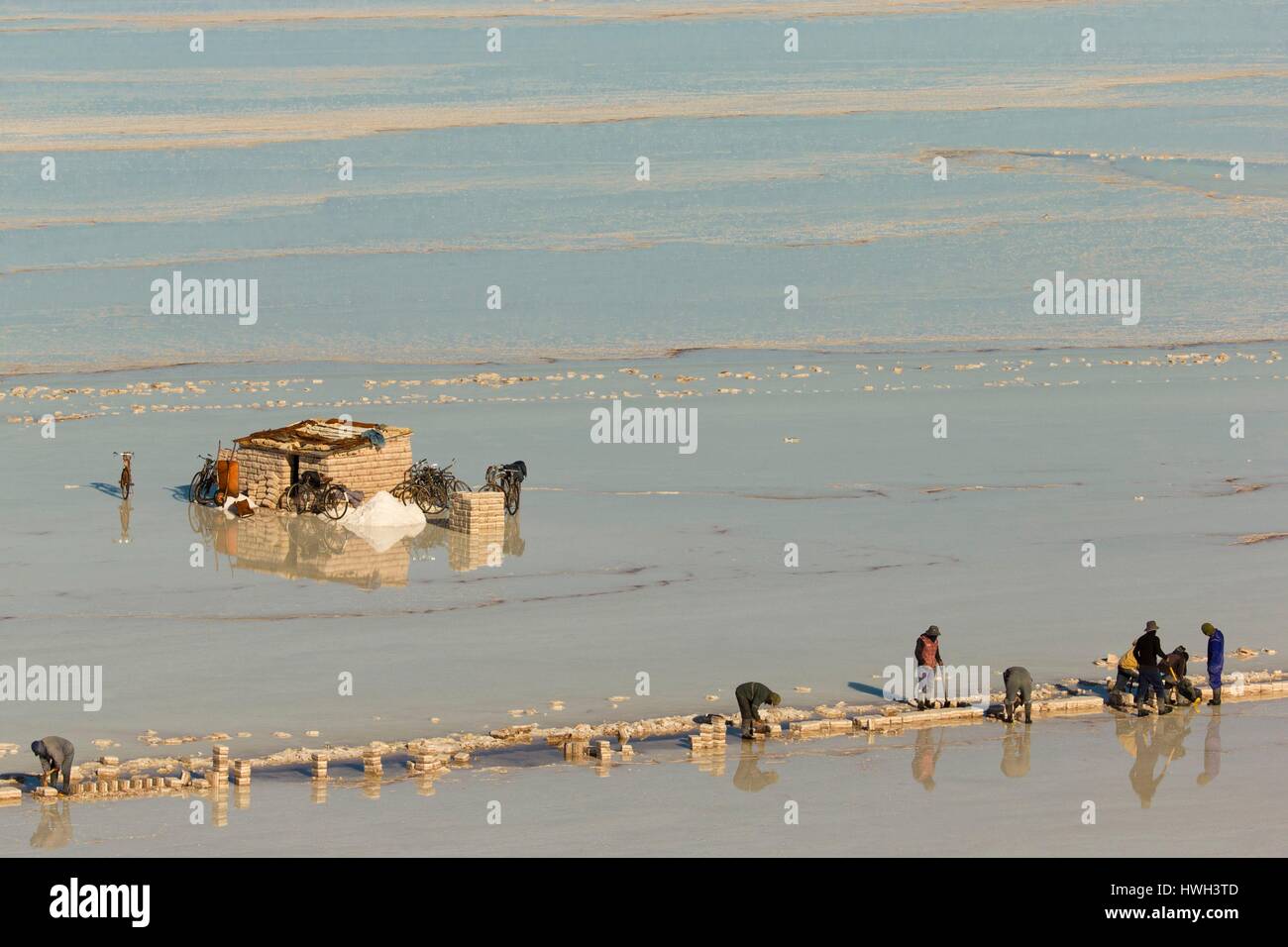 Bolivia, Daniel Campos Province, Potosi, Salar de Uyuni, Colchani, salt ...