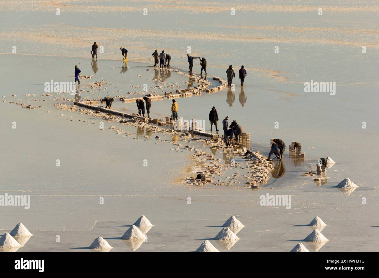 Bolivia, Daniel Campos Province, Potosi, Salar de Uyuni, Colchani, salt ...