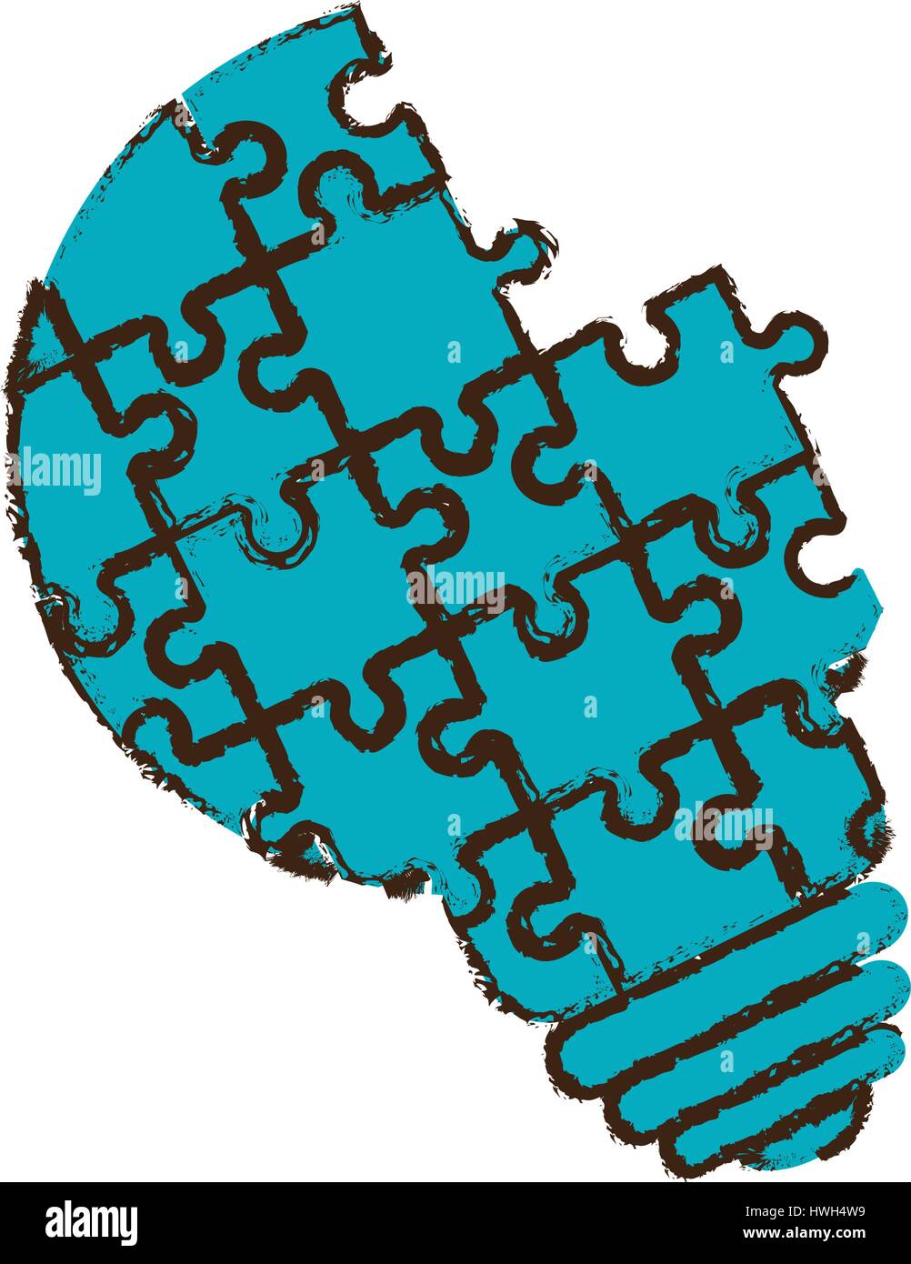bulb puzzle pieces image Stock Vector Image & Art - Alamy