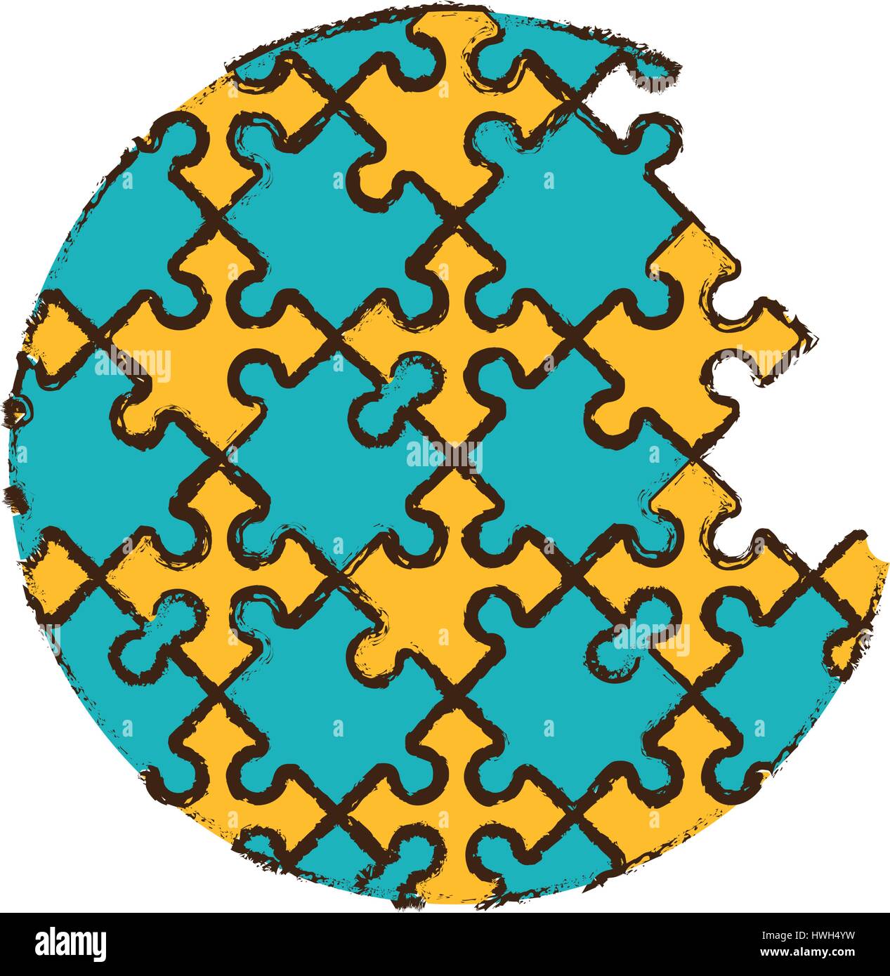 round puzzle pieces image Stock Vector Image & Art - Alamy