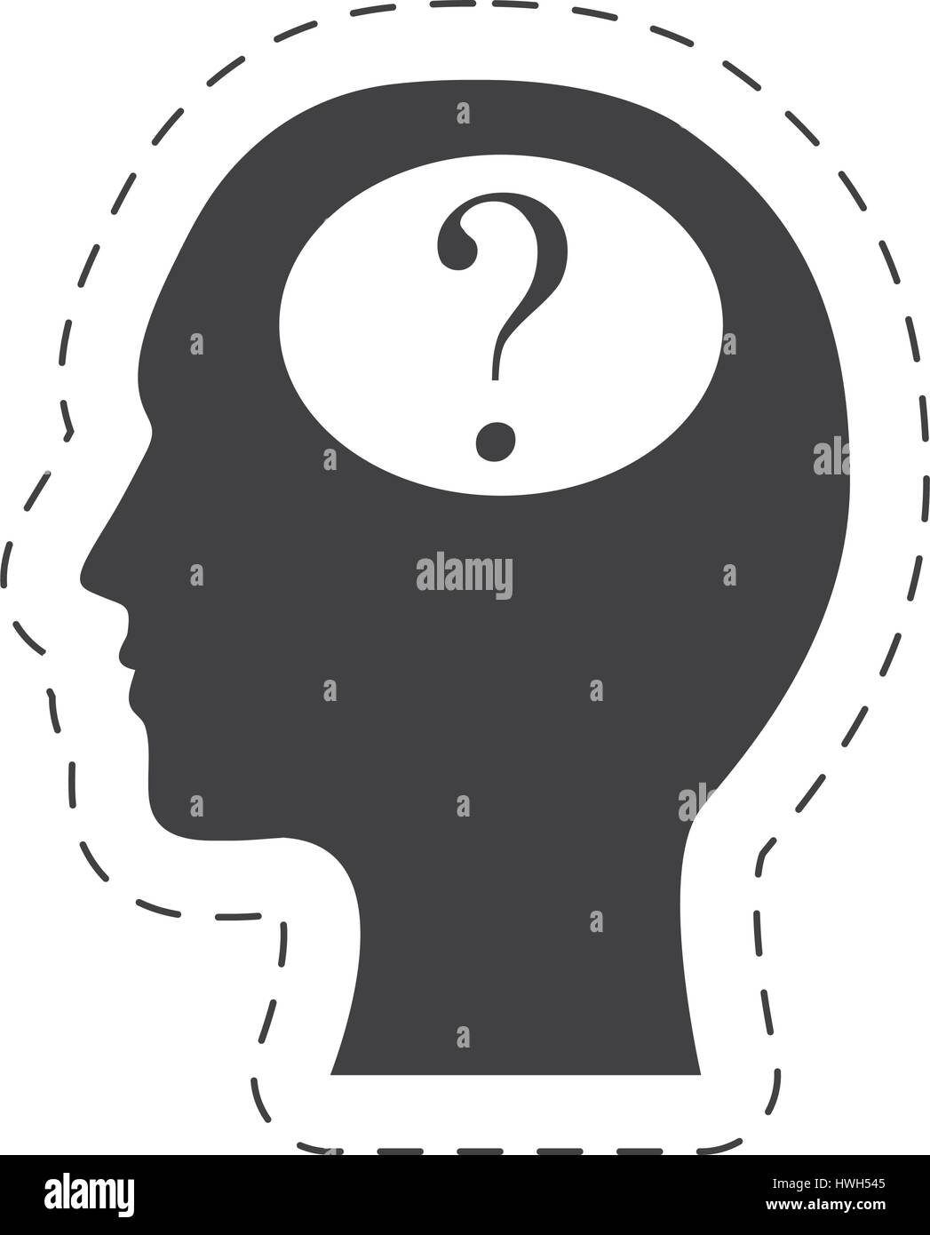 Head Silhouette Question Mark High Resolution Stock Photography and Images - Alamy