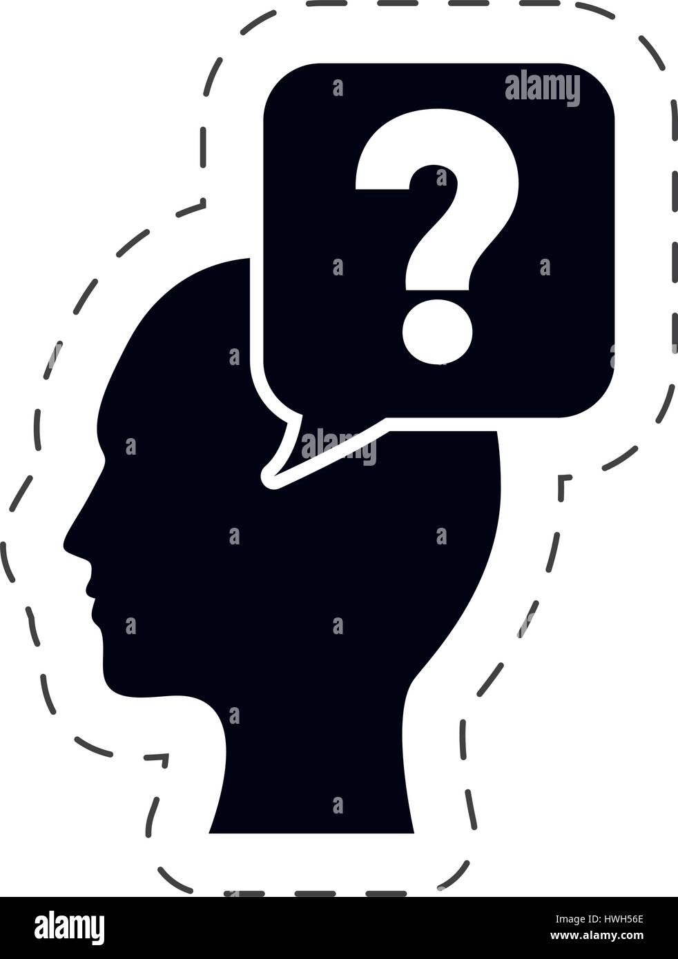 Woman speech bubble question mark Stock Vector Images - Alamy