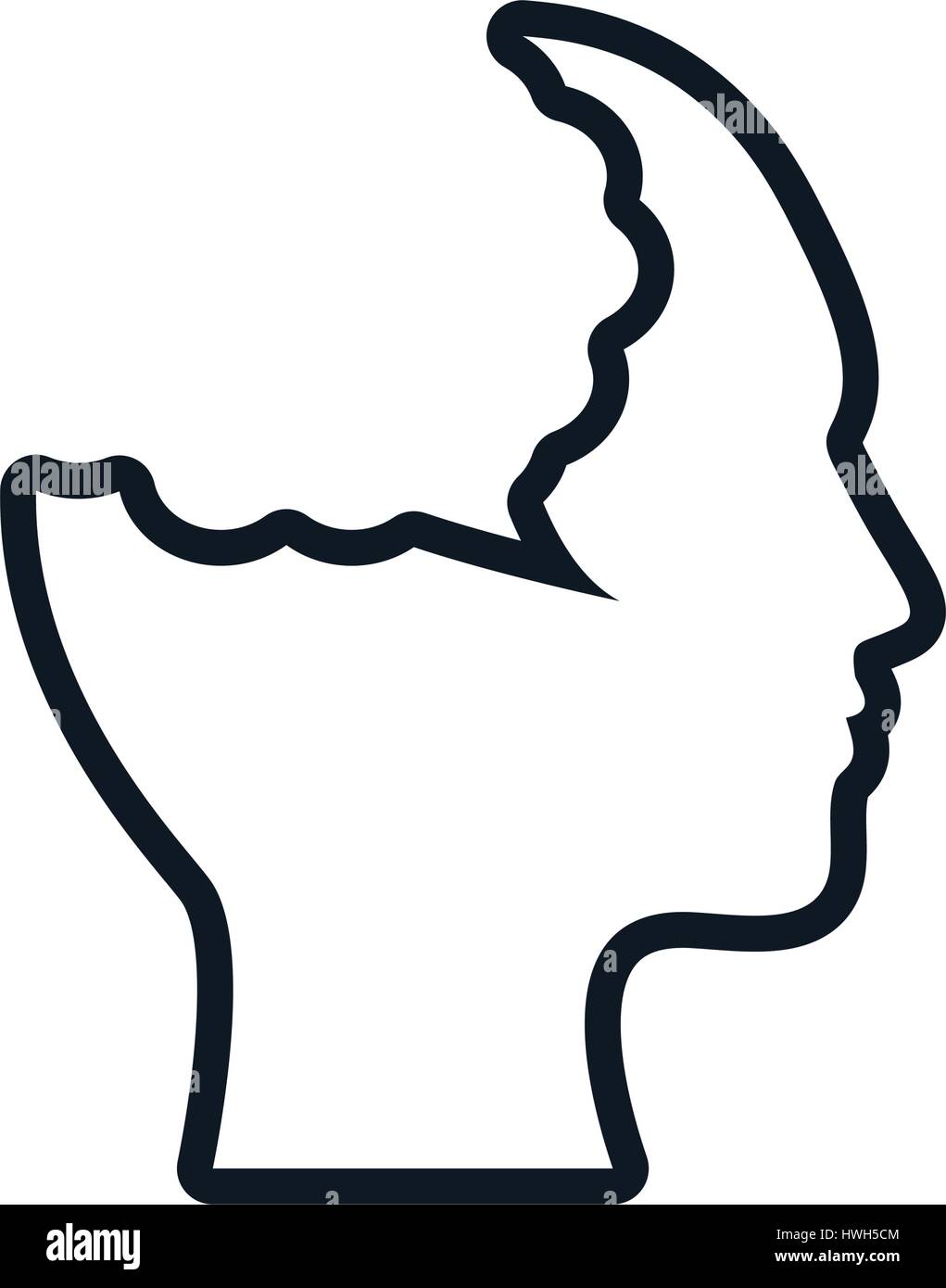 silhouette head bubble speech outline Stock Vector Image & Art - Alamy